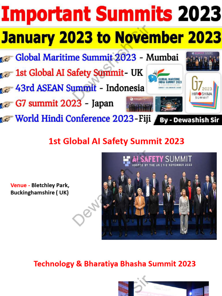Summits 2023 Current Affairs 2023 Jan To Nov 2023 | PDF | Science ...