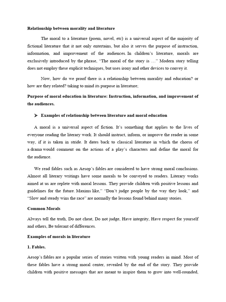 Idiong Literature and Moral Education | PDF | Fable