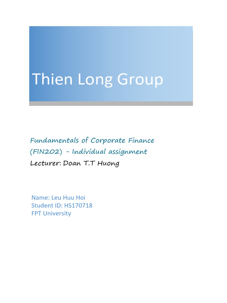 FIN202 - Individual assignment | PDF | Equity (Finance) | Balance Sheet