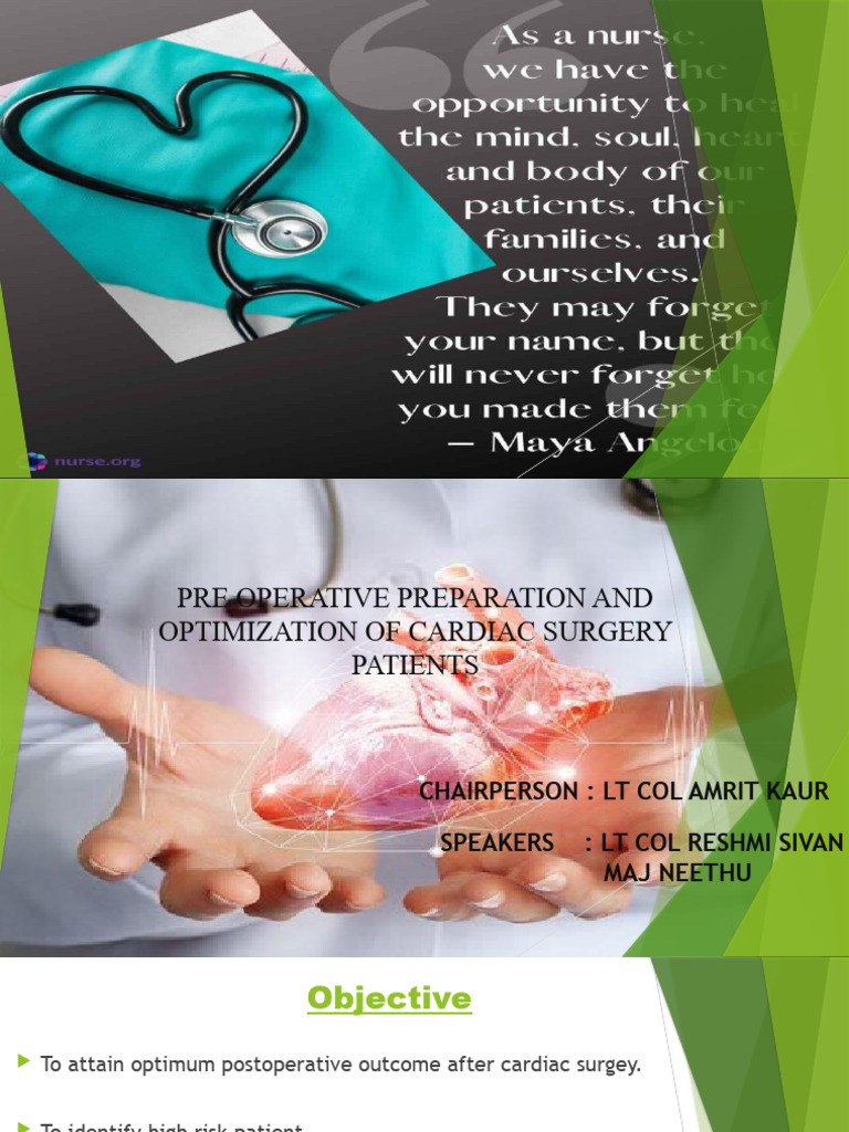 Pre Operative Preparation and Optimization of Cardiac Surgical | PDF ...