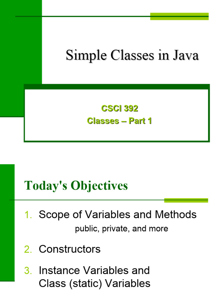 Classbasics Pdf Programming Constructor Object Oriented Programming