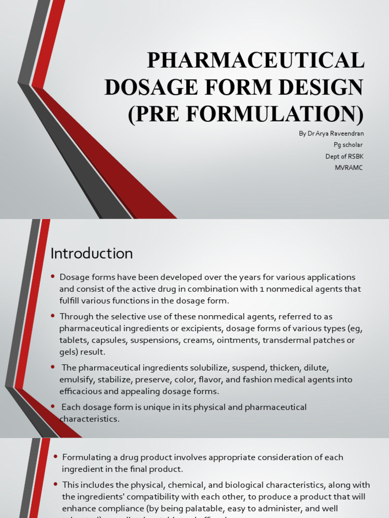 Pharmaceutical Dosage Form Design (Pre Formulation) | PDF | Solubility ...