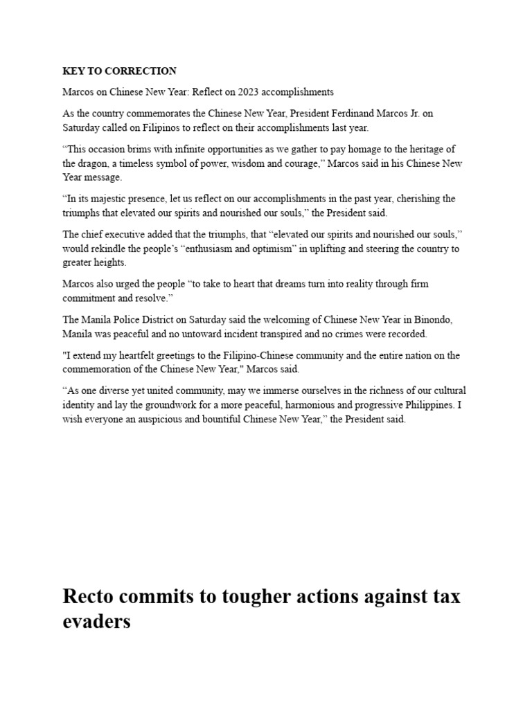 KEY TO CORRECTION | PDF | Taxes | International Criminal Court