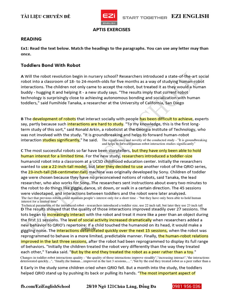 Đề Reading Aptis 2 | PDF | Robot | Robotics