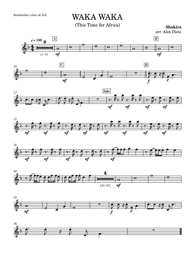 Waka Waka (Avance)-Bombardino | PDF | Songs Written | Spanish Language ...