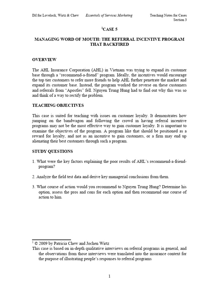 AHL Insurance Referral Program Analysis | PDF | Incentive | Marketing