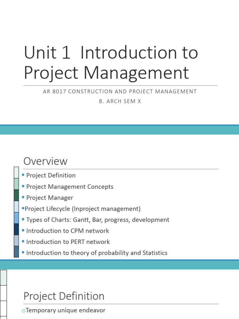 Introduction to Project Management Unit | PDF | Project Management ...