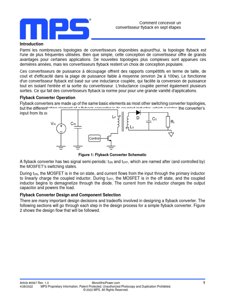 2021 Aip How To Design A Flyback Converter in Seven Steps - r1.0 | PDF | Transformer | Rectifier