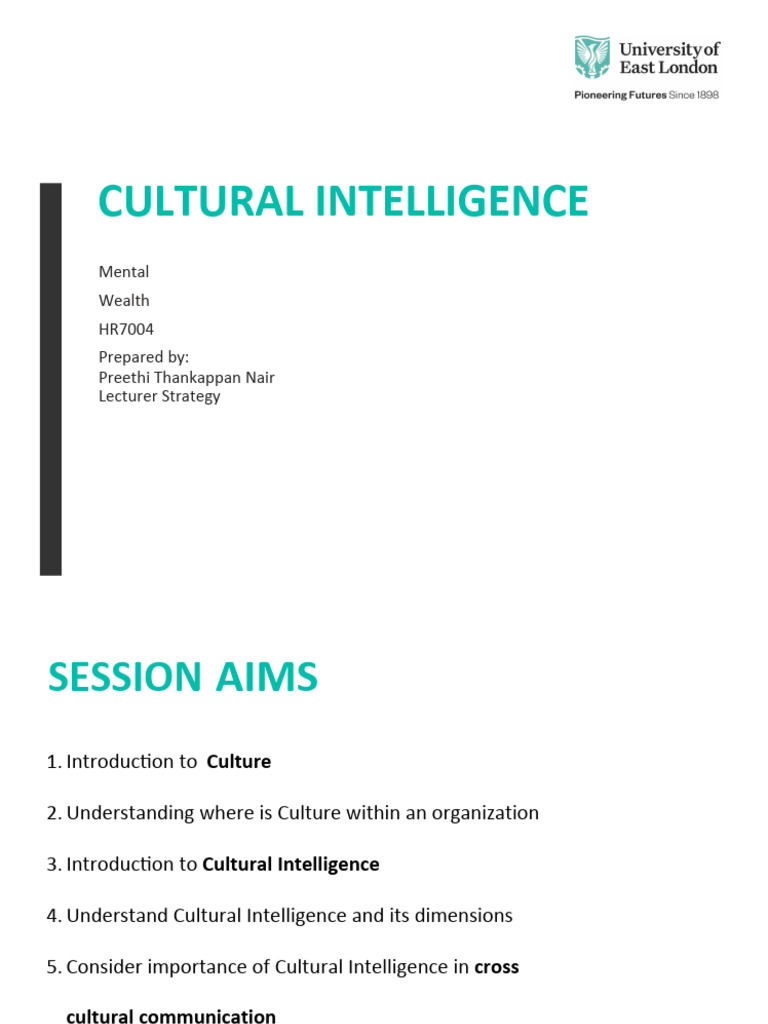 Week 5 Lecture On Cultural Intelligence | PDF | Intelligence ...