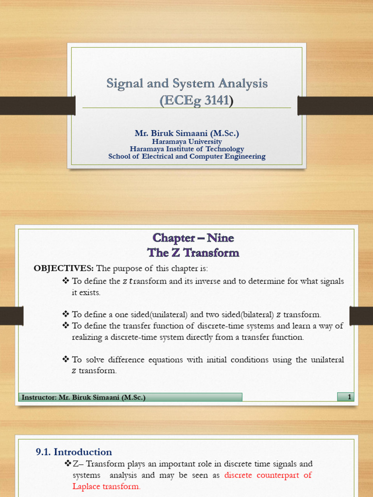 ECEg 3141 Z-Transform | PDF | Discrete Time And Continuous Time | Laplace Transform