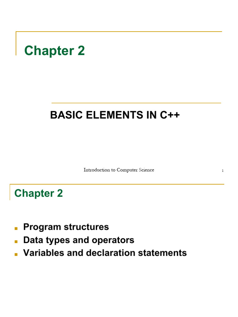 Basic Elements | PDF | Computer Program | Programming