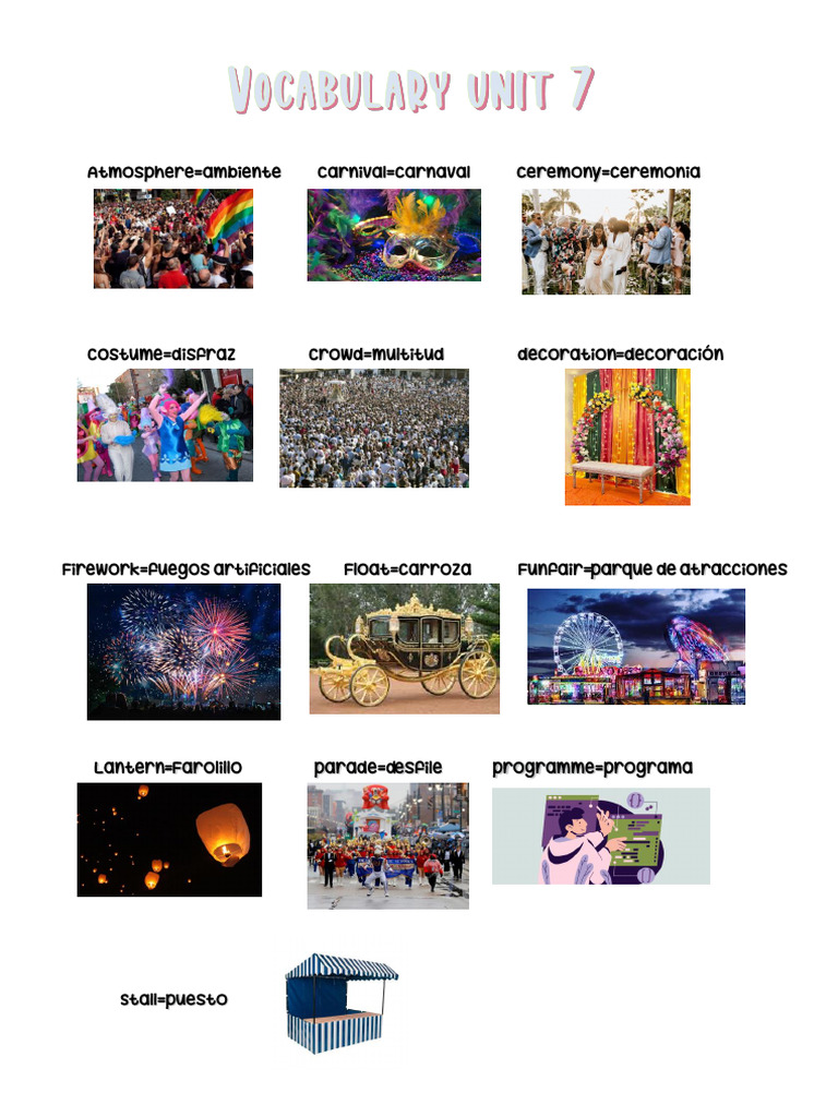 Vocabulary Unit 7 | PDF