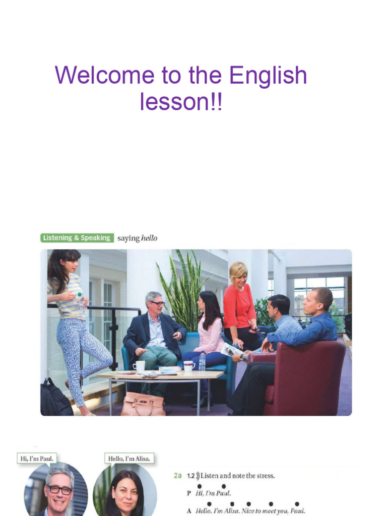 English Lesson: Greetings & Alphabet | PDF