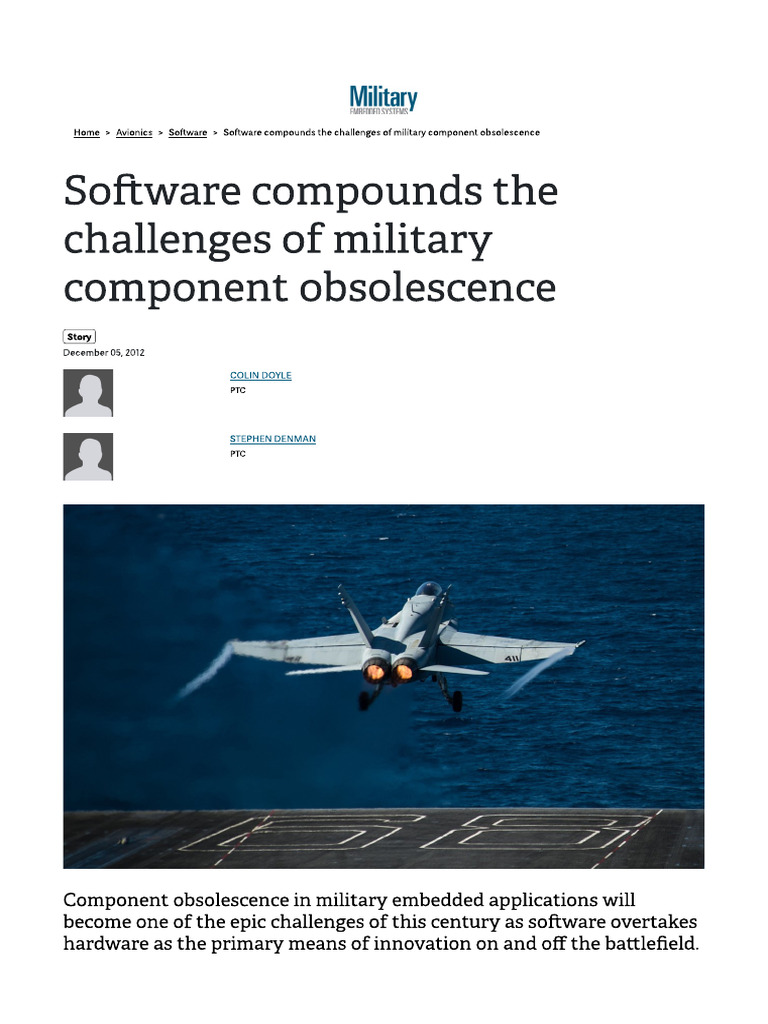 Software Compounds The Challenges of Military Component Obsolescence | PDF