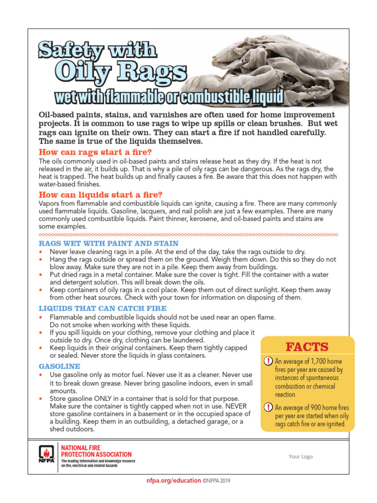 Oily Rags Safety Tips | PDF | Paint | Fires