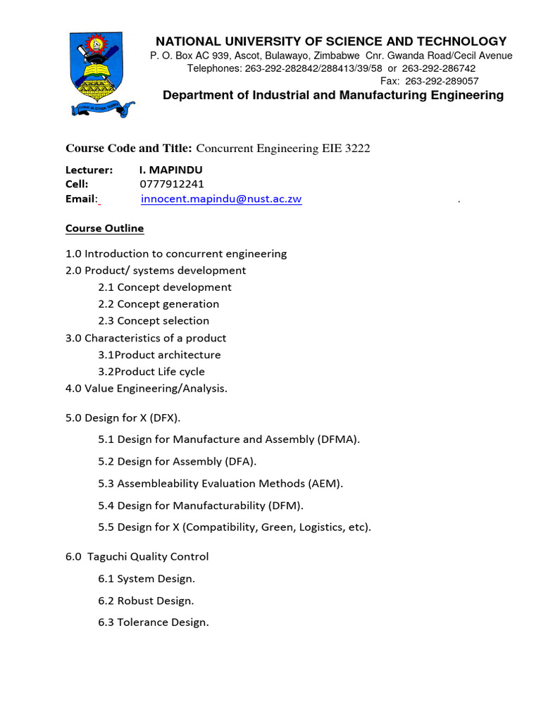 EIE 3222 Course Outline | PDF | Engineering