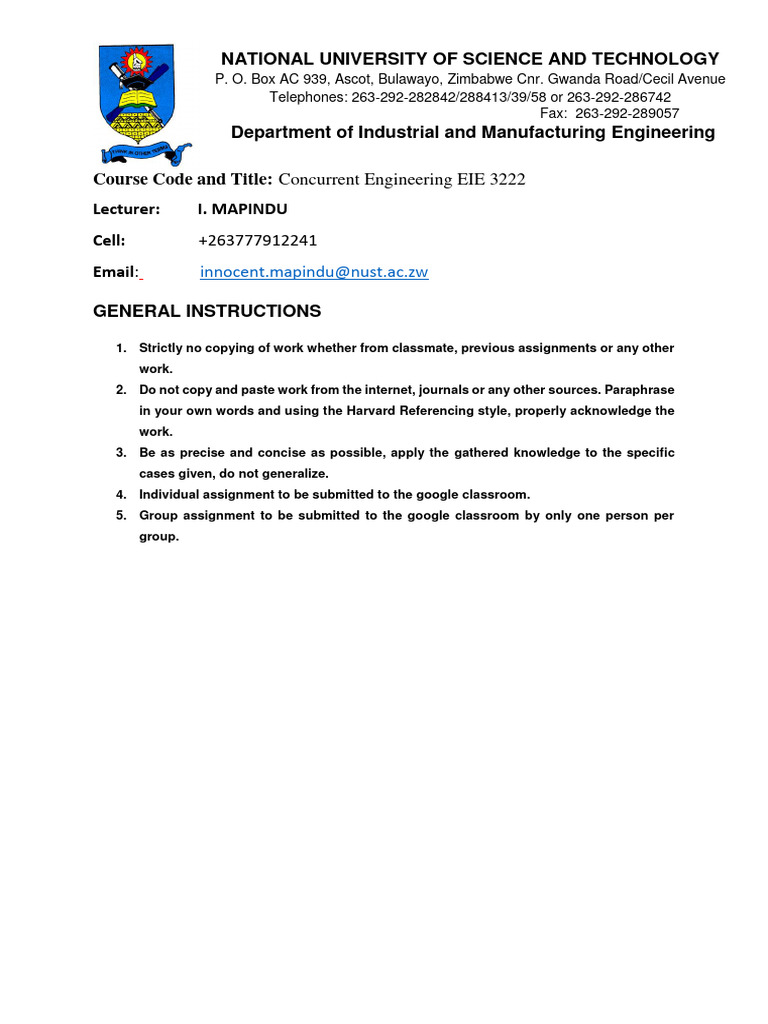 EIE 3222 Assignments 2023 | PDF | Engineering | Business