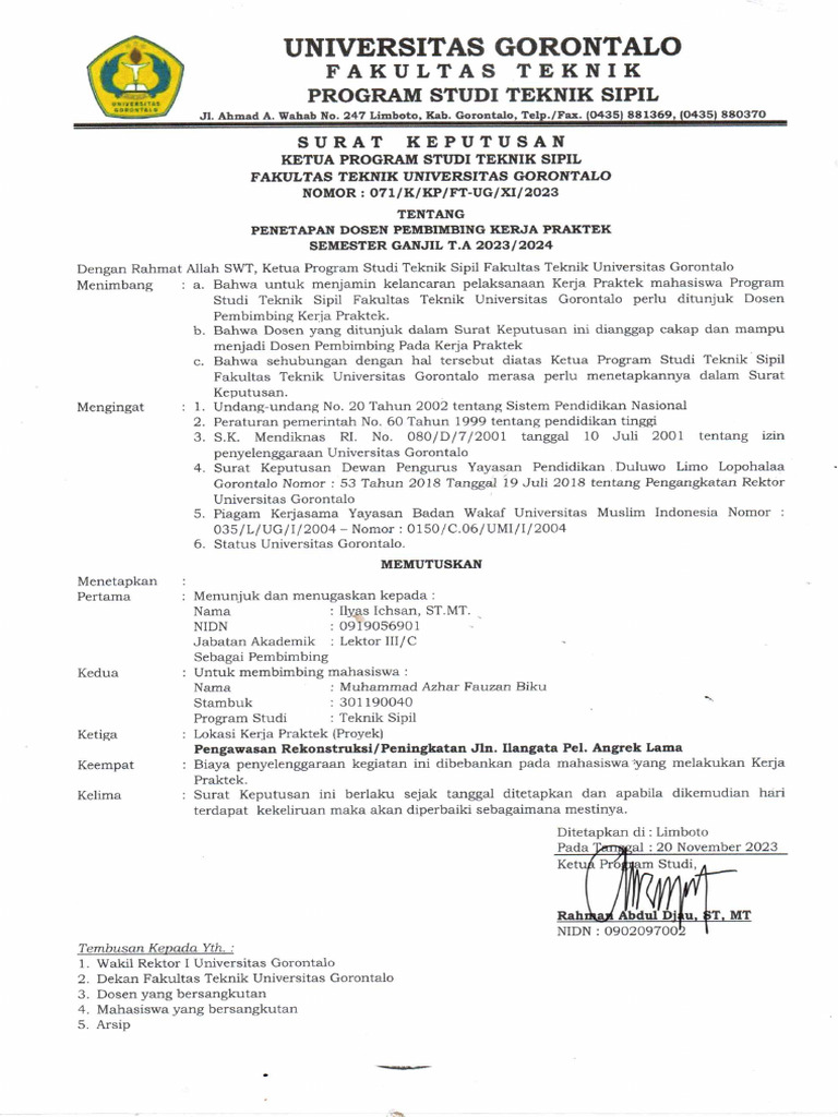 SK Pembimbing & Penguji | PDF
