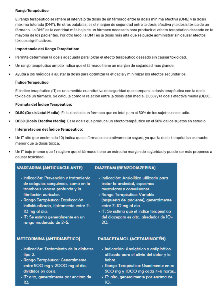 Rango Terapéutico | PDF