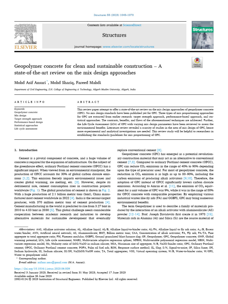 Geopolymer Concrete Mix Design Review | PDF | Concrete | Regression ...