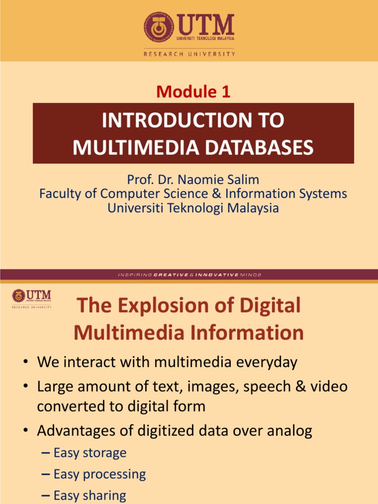 Module 1 - Introduction To Multimedia Databases | PDF | Data ...