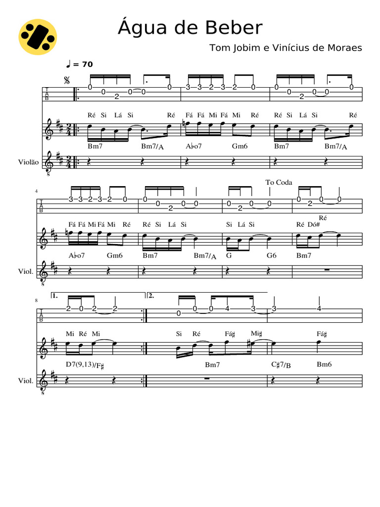 Gua de Beber - Tom Jobim e Vincius de Moraes | PDF