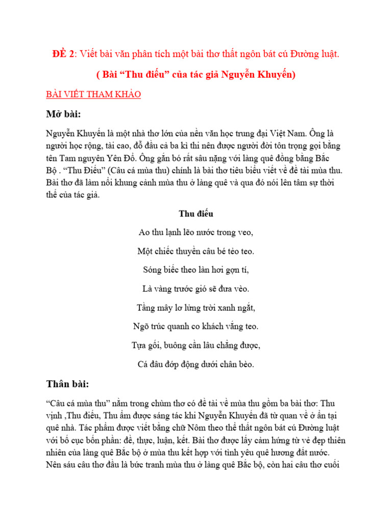 Văn Ptich Thơ Đường Luật | PDF