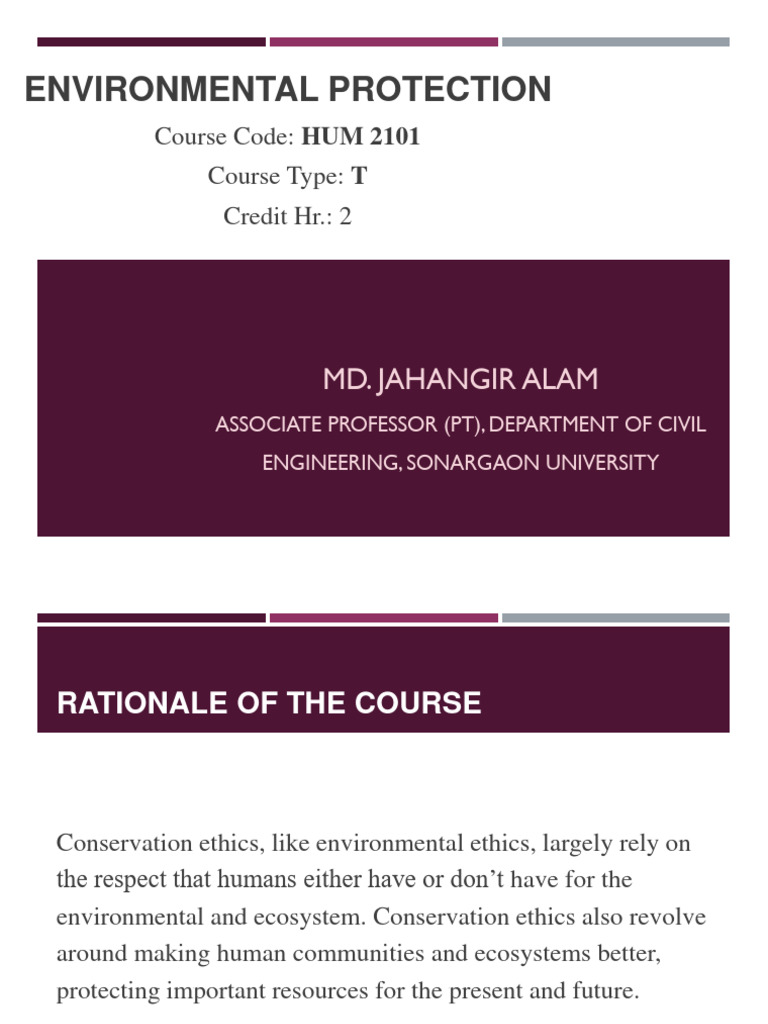 Environmental Protection Course Overview | PDF | Natural Environment ...