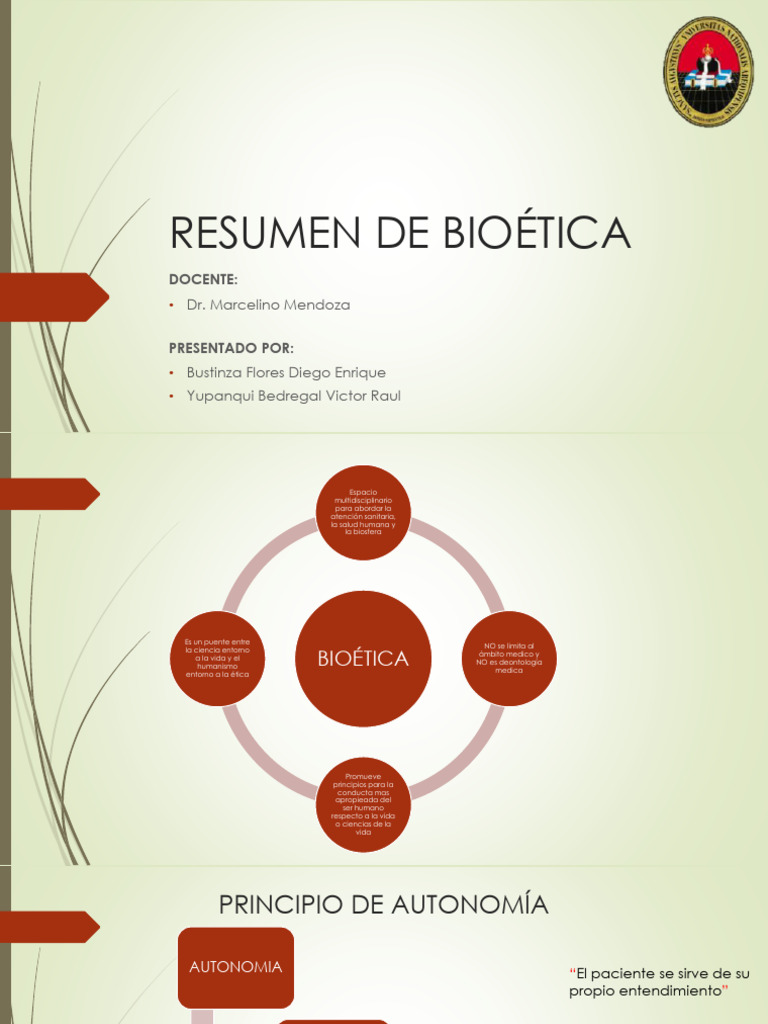 Principios de Bioética y Autonomía | PDF | Bioética