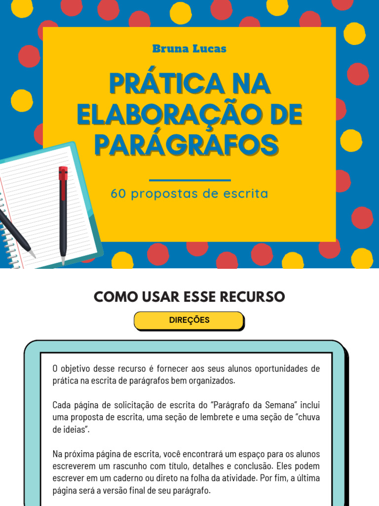 Prática de Escrita de Parágrafos | PDF | Parágrafo