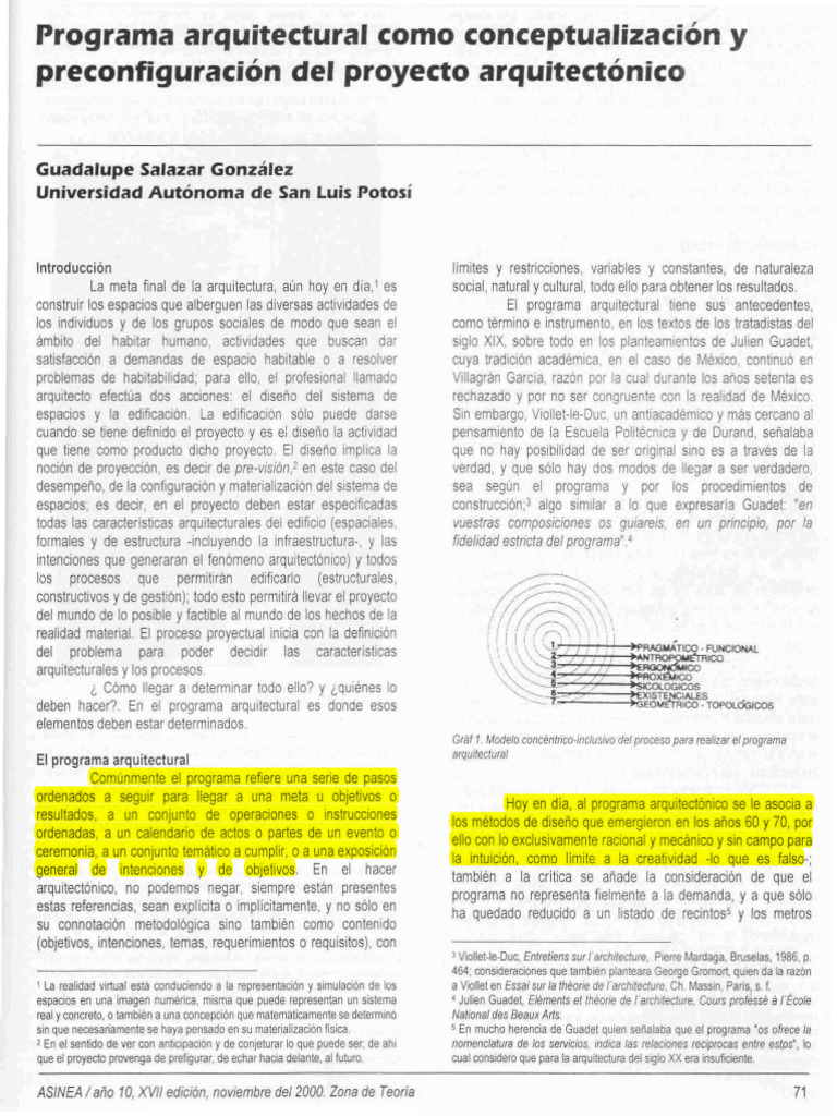 Programa arquitectural y su conceptualización | PDF | Diseño | Arquitecto