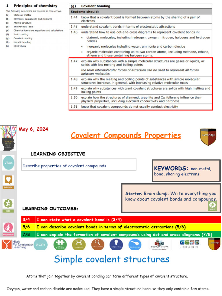 L10,11 - Covalent Compounds Properties | PDF | Chemical Bond | Covalent ...