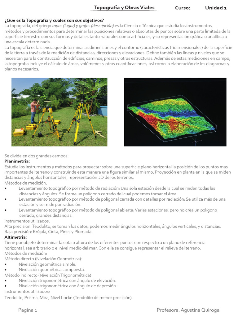 Unidad Uno de Topografia | Descargar gratis PDF | Topografía | Mapa