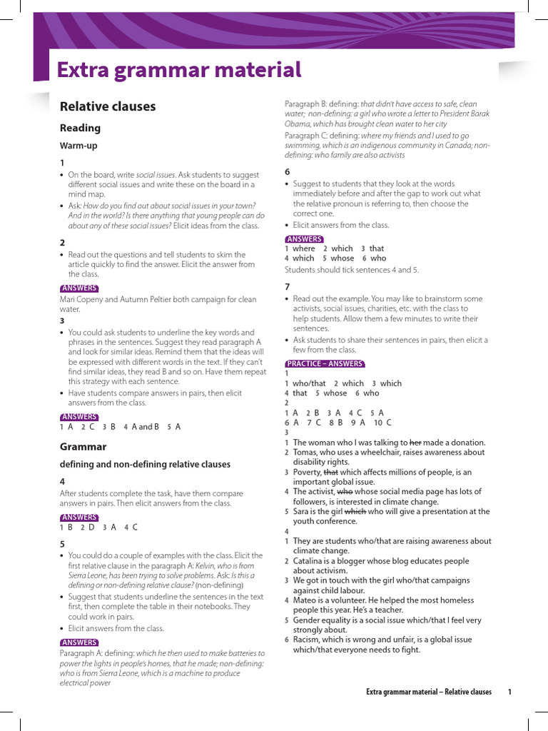 Harmonize 5 Instituto-TB Relative-Clauses | PDF | Sentence (Linguistics) | Language Mechanics