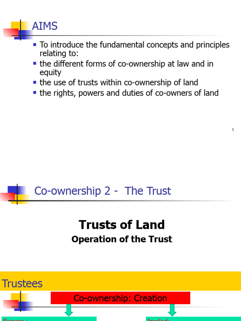 TLATA 1996: Co-Ownership and Trusts | PDF | Concurrent Estate | English ...
