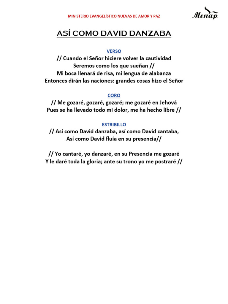 Así Como David Danzaba (Letra) | PDF | Arte