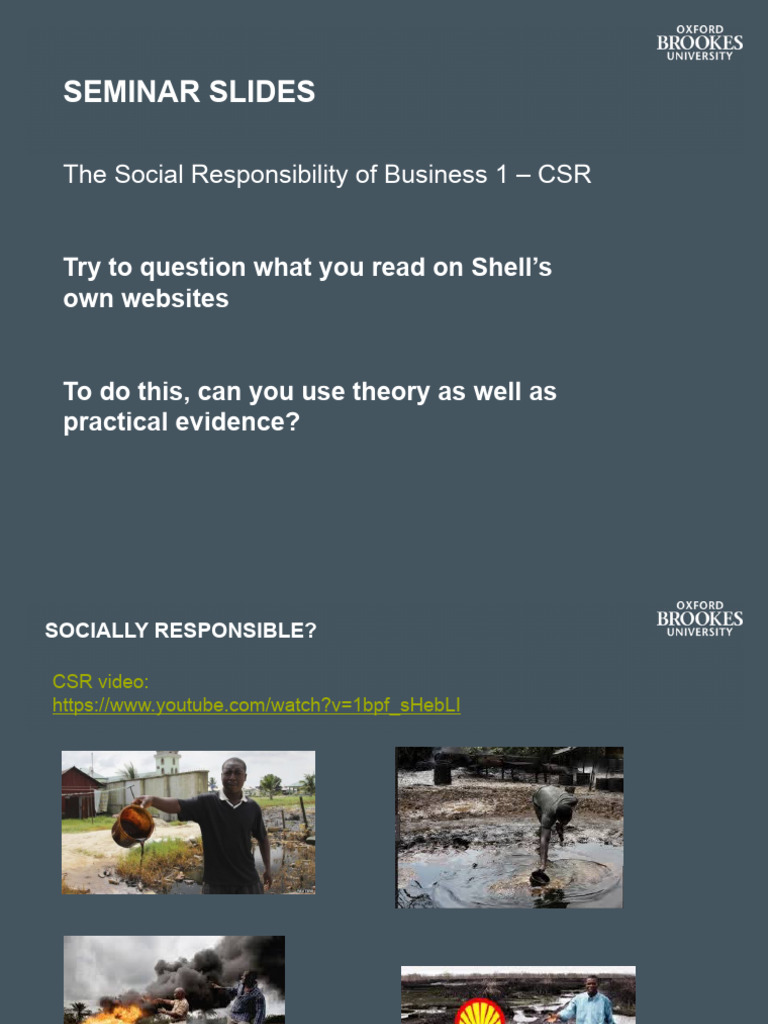 BiS Seminar Slides CSR1 (Carrolls Diamond) 2021 | PDF | Corporate ...