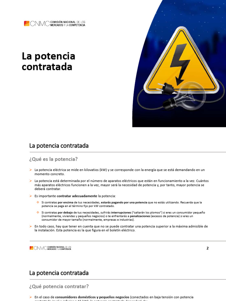 Optimiza tu Potencia Eléctrica Contratada | PDF | Energia electrica | Vatio