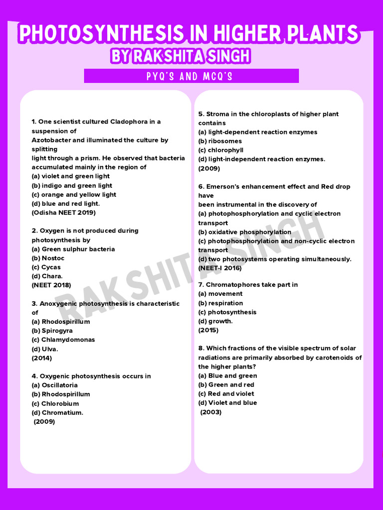 Photosynthesis in Higher Plants | PDF | Photosynthesis | Chloroplast