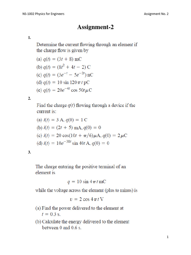 Physics Assignment 2 Guidelines | PDF