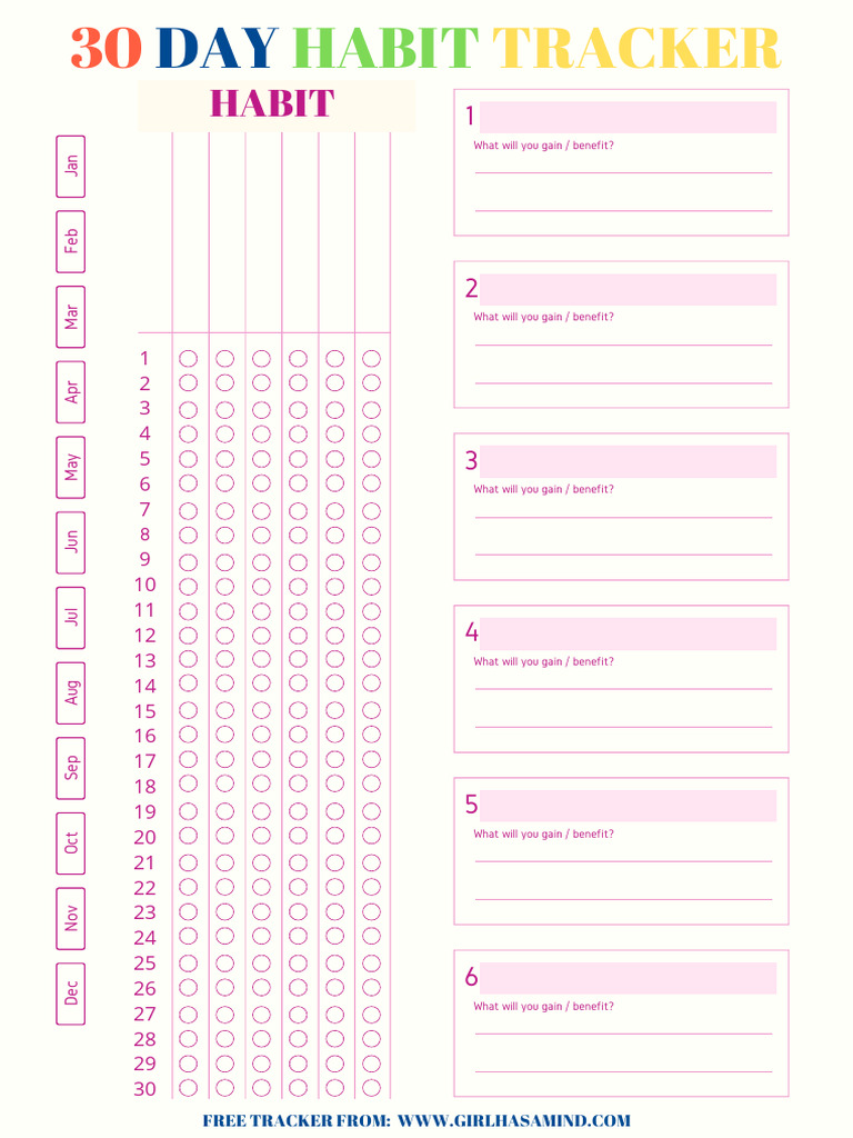 30 Day Habit Tracker Free PDF | PDF