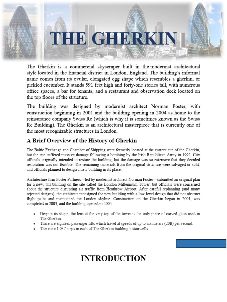 The Gherkin Case Study | PDF | Elevator | Transport