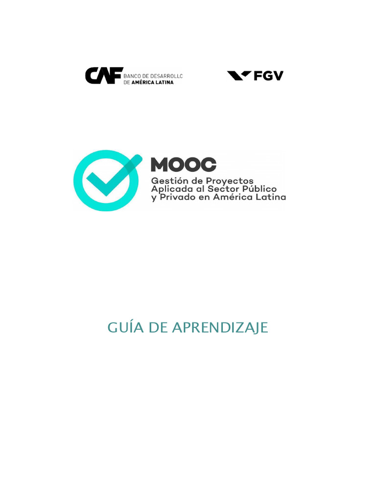 Gestión de proyectos_Guía de Aprendizaje del curso_2022 | PDF | Curso abierto masivo en linea ...
