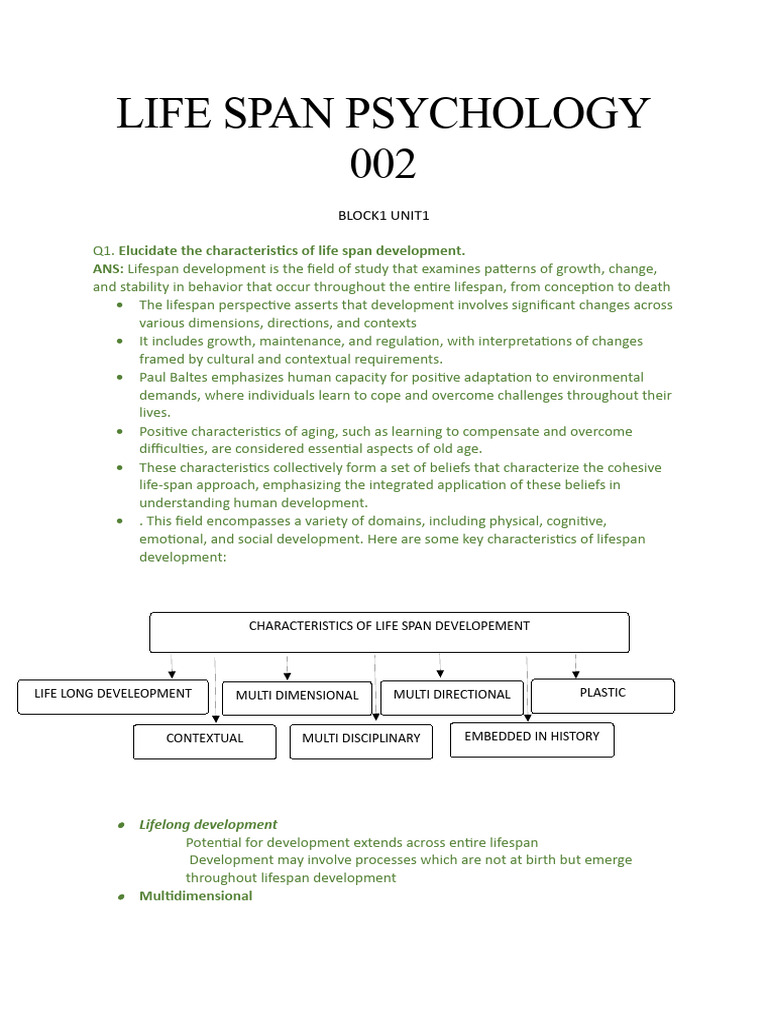 Life Span Psychology Block 1 | PDF | Prenatal Development | Pregnancy