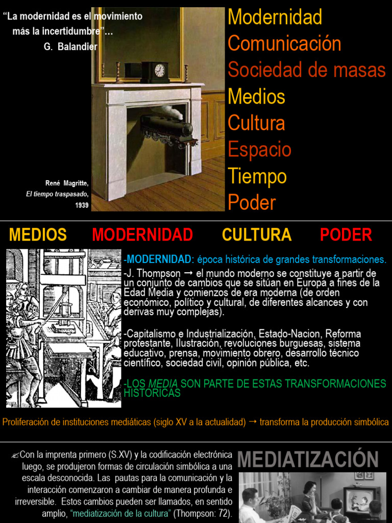 Mediatización y Poder en la Modernidad | PDF | Modernidad | Comunicación