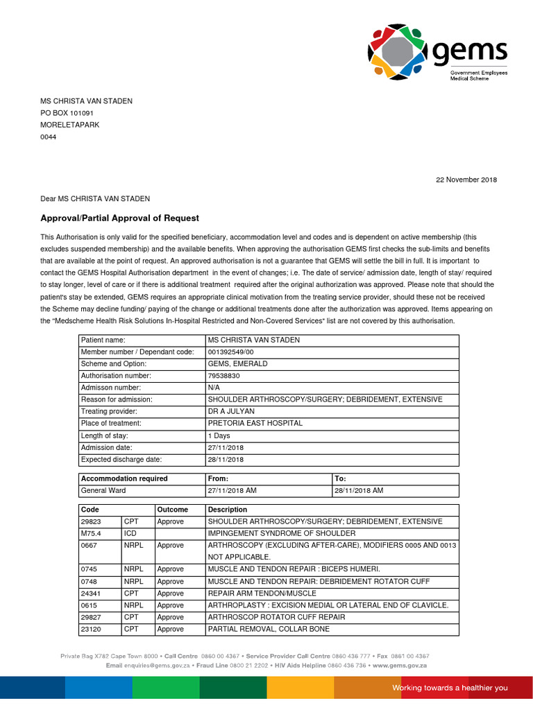 Approval/Partial Approval of Request: Accommodation Required From: To ...