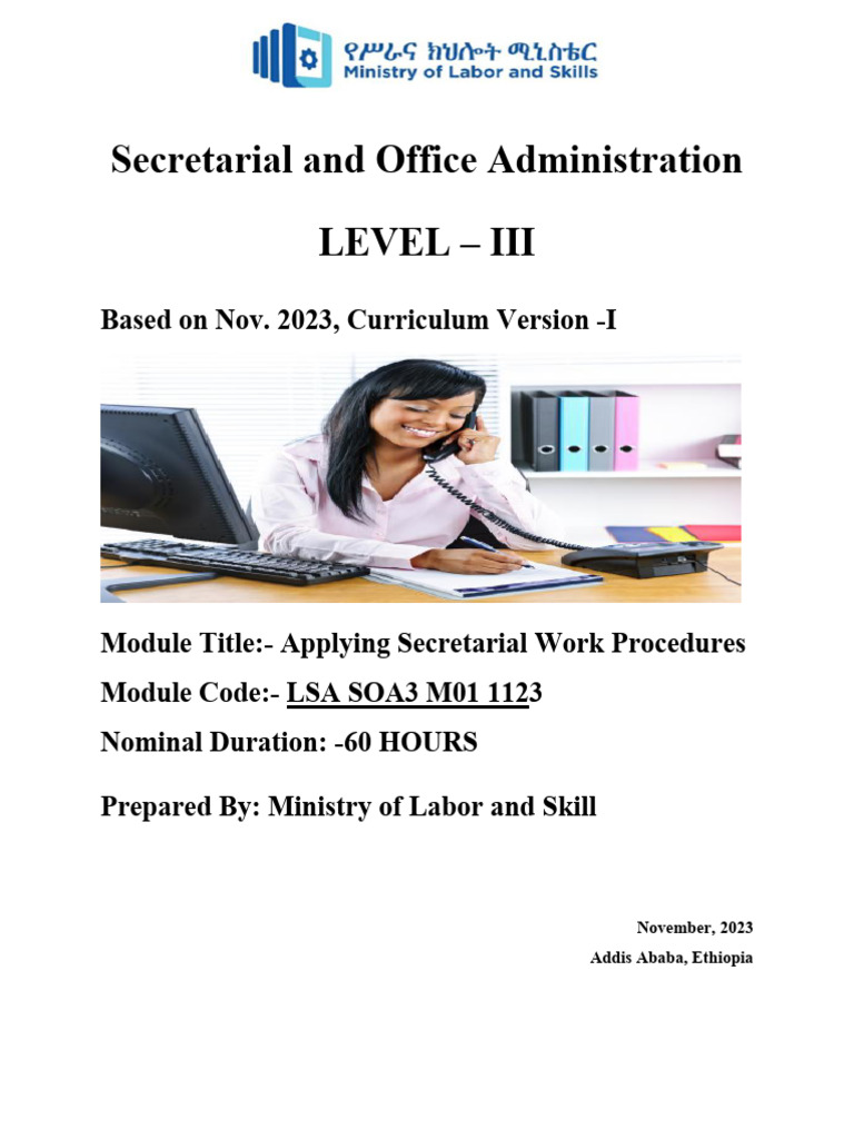 MO1-Appling Secretarial Work Procedures | PDF | Performance Appraisal ...