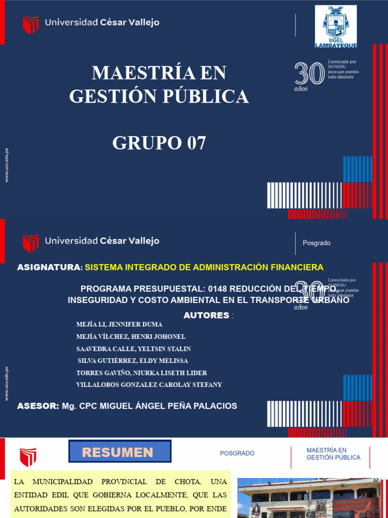 Expo - Grupo 7 Chota- Final | PDF | Presupuesto | Transporte