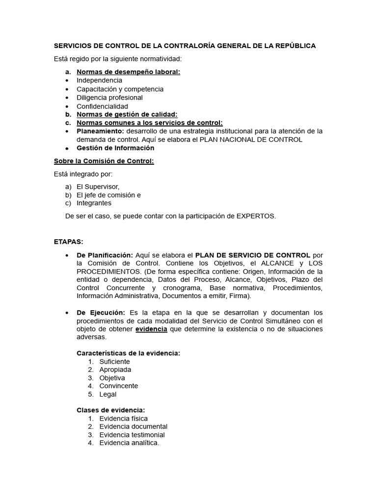 Servicios de Control de la CGR | PDF | Auditoría | Administración Pública