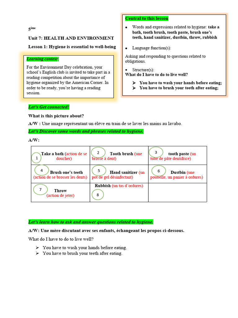 Unit 7 | Download Free PDF | Salad | Hygiene